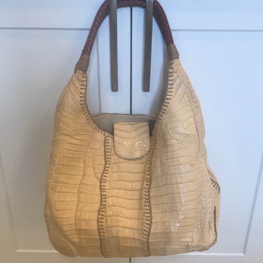 Carlos Falchi Crocodile Hobo Bag - Gem